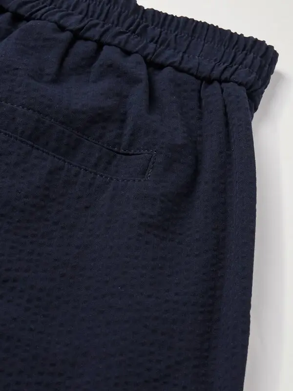 A.p.c. Joaquin Straight-leg Cotton-seersucker Trousers