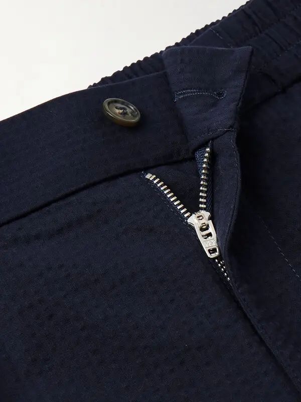 A.p.c. Joaquin Straight-leg Cotton-seersucker Trousers