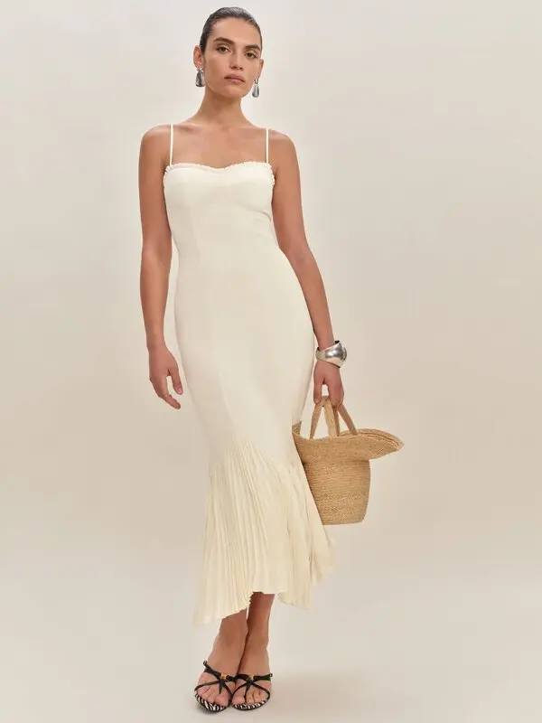 REFORMATION Aiko Midi Dress - Ivory