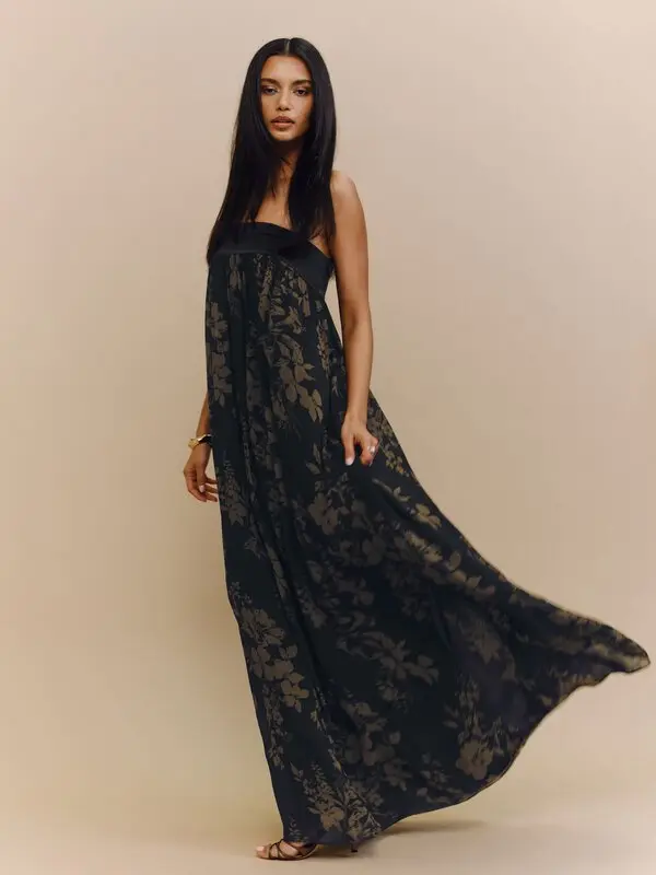 REFORMATION Maribelle Strapless Maxi Dress - Black
