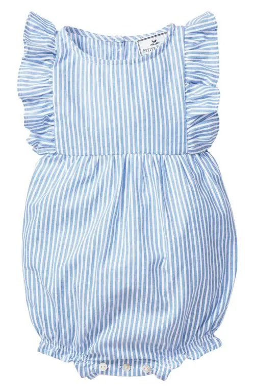 PETITE PLUME Ruffle Trim Seersucker Pajamas - Blue