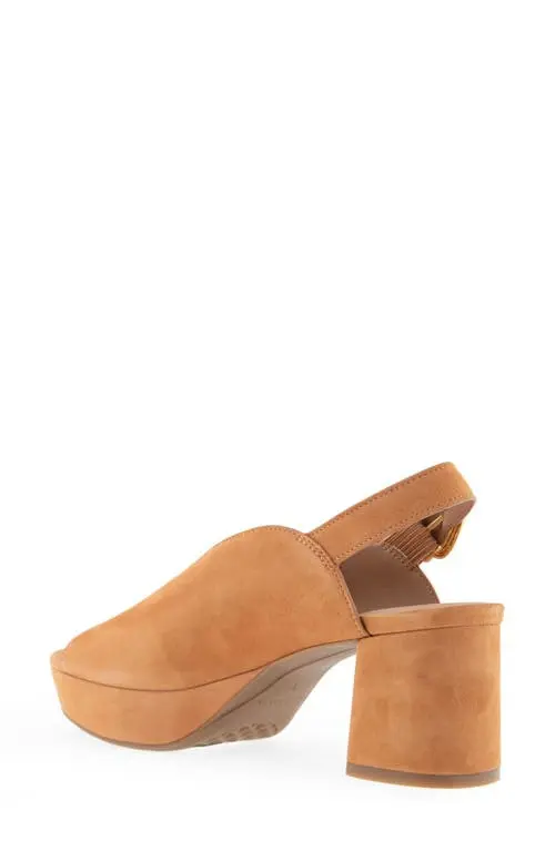 Aerosoles Cornelia Slingback Platform Sandal Tan Suede
