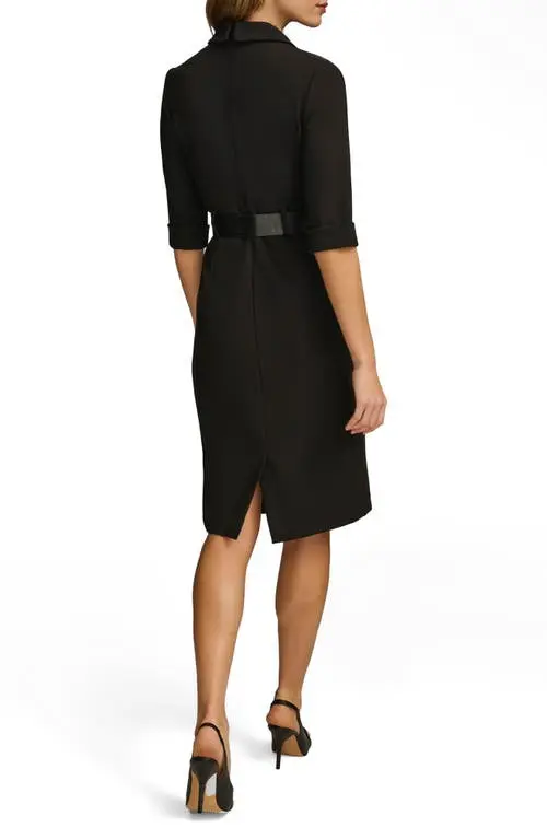 Donna Karan New York Belted Faux Wrap Sheath Dress