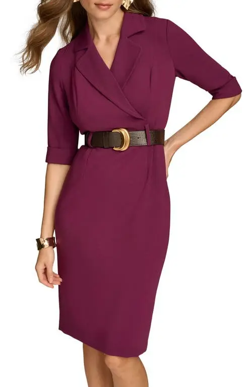 donna karan belted peplum dress Karen Millen Tailored Pinstripe Peplum Belted Midi Dress in Black
