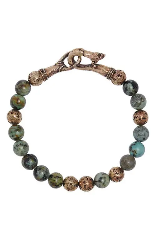 John Varvatos Turquoise Cabochon Bracelet - Brass