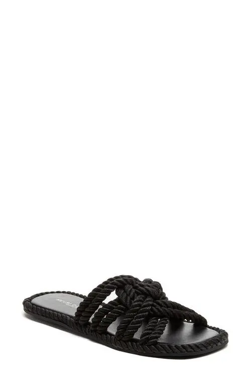 KELSI DAGGER BROOKLYN Braided Slide Sandal - Black