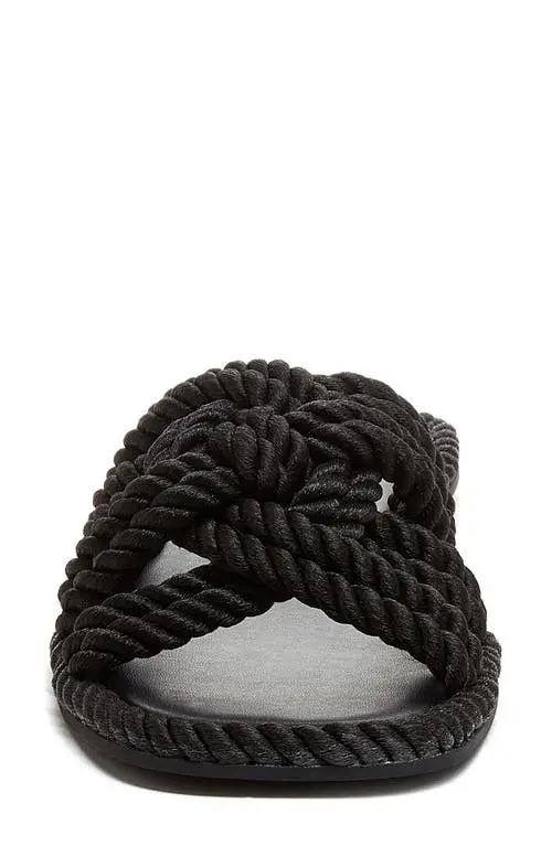 KELSI DAGGER BROOKLYN Braided Slide Sandal - Black