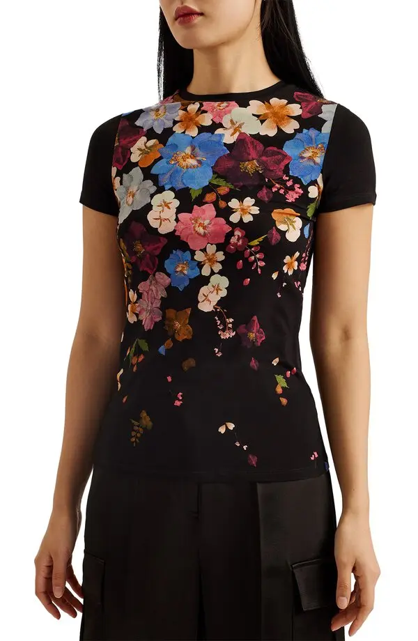 Ted Baker London Beala Floral Fitted T-shirt