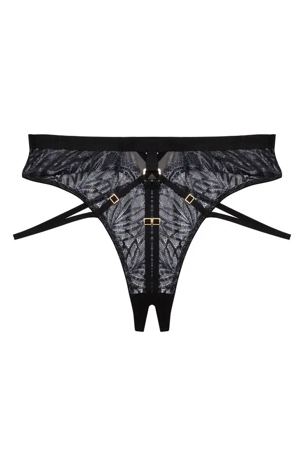 PLAYFUL PROMISES Tabitha High Waist Crotchless Thong