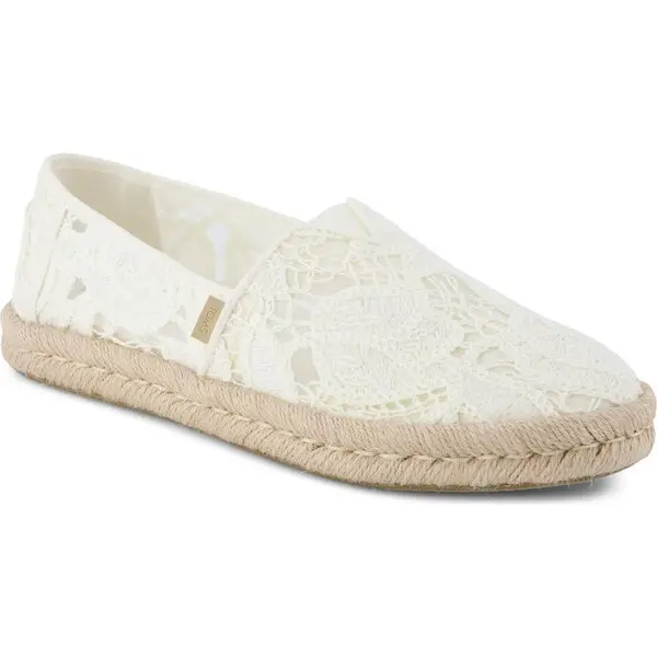 Toms Alrope Espadrille Slip-on - Egret Floral Crochet