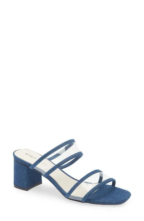 KOKO + PALENKI Ghost Slide Sandal - Denim-clear Pvc