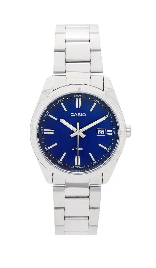 Casio Analog Watch - Silver & Blue