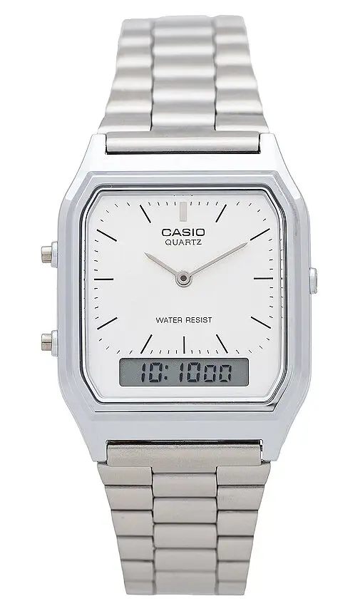 Casio Watch With Stainless Steel Band - Metal Silver