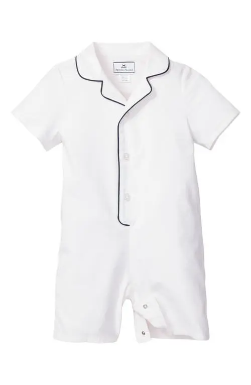 PETITE PLUME Button-front Romper - White