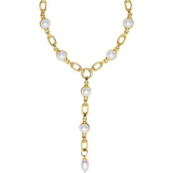 ST. MORAN Freshwater Pearl Y-necklace - White