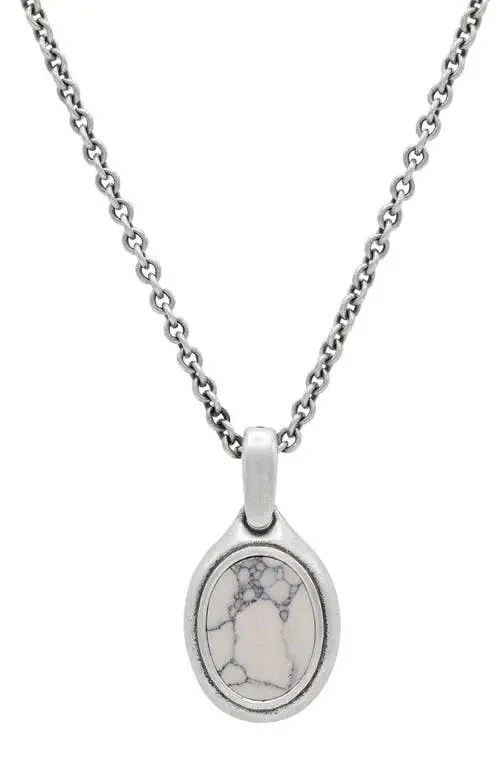 John Varvatos Artisan Howlite Pendant Necklace - Silver