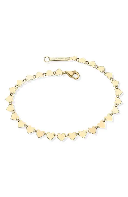 Lana Jewelry 14k Gold Laser Heart Chain Bracelet - Yellow Gold