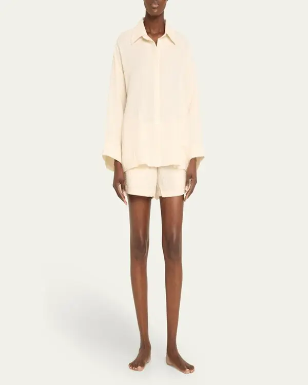 Pour Les Femmes Angel Gauze Short Pajama Set