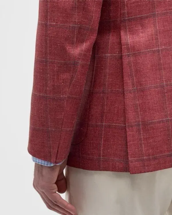Canali Windowpane Sport Coat - Red