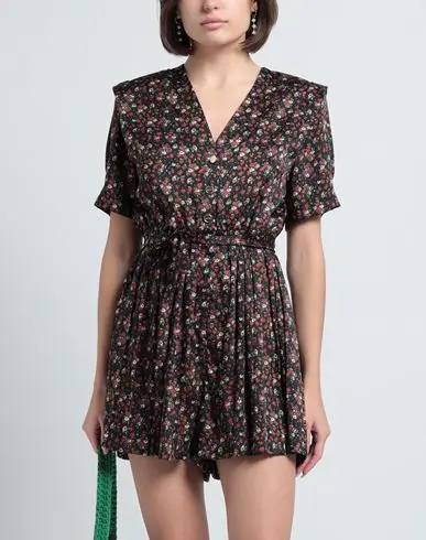 Sandro Floral Print Playsuit - Black