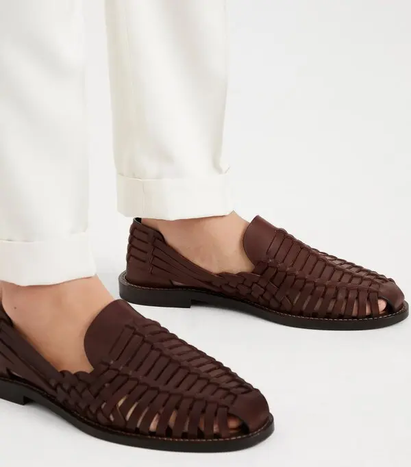 Brunello Cucinelli Woven Leather Sandals