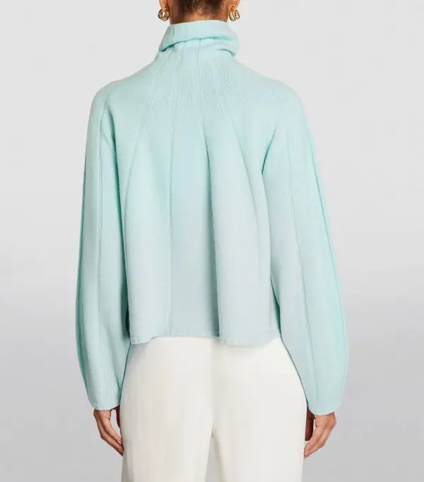 JOSEPH Soft Wool Cropped High-neck Sweater