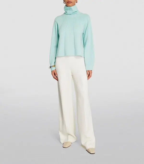 JOSEPH Soft Wool Cropped High-neck Sweater