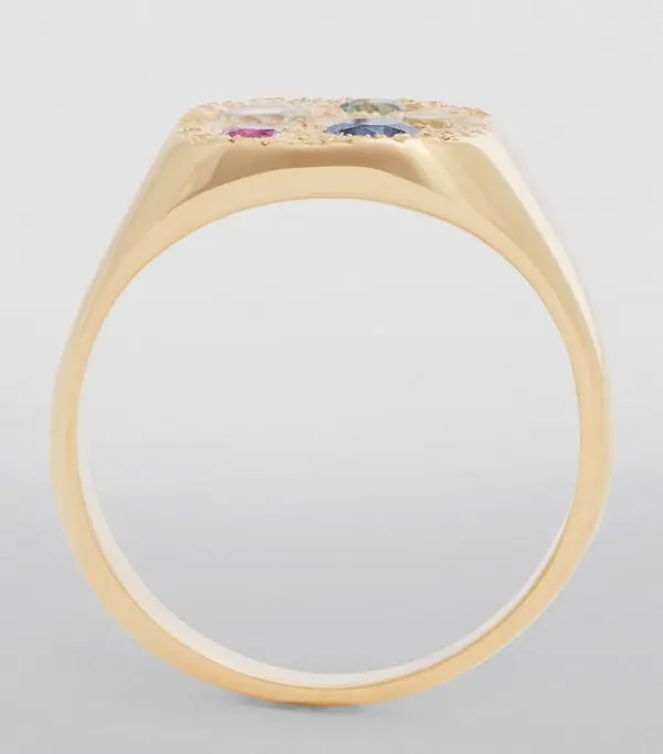 BLEUE BURNHAM Yellow And Sapphire Hanging Basket Signet Ring
