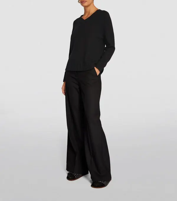 JOSEPH Open Cashmere V-neck Sweater