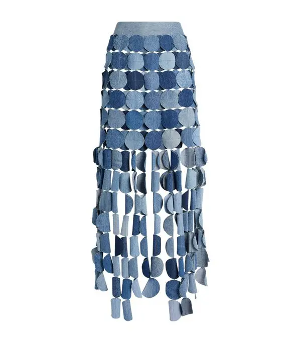 Mode Upcycled Denim Circle Skirt In Blue 50% Off