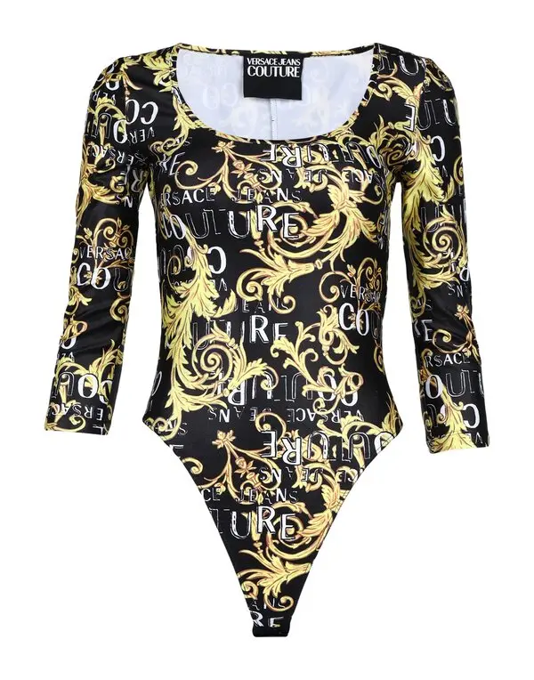 Versace Bodysuit In Polyester And Elastane - Black