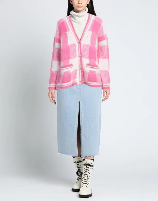 Maje Mohair-blend Checked Cardigan