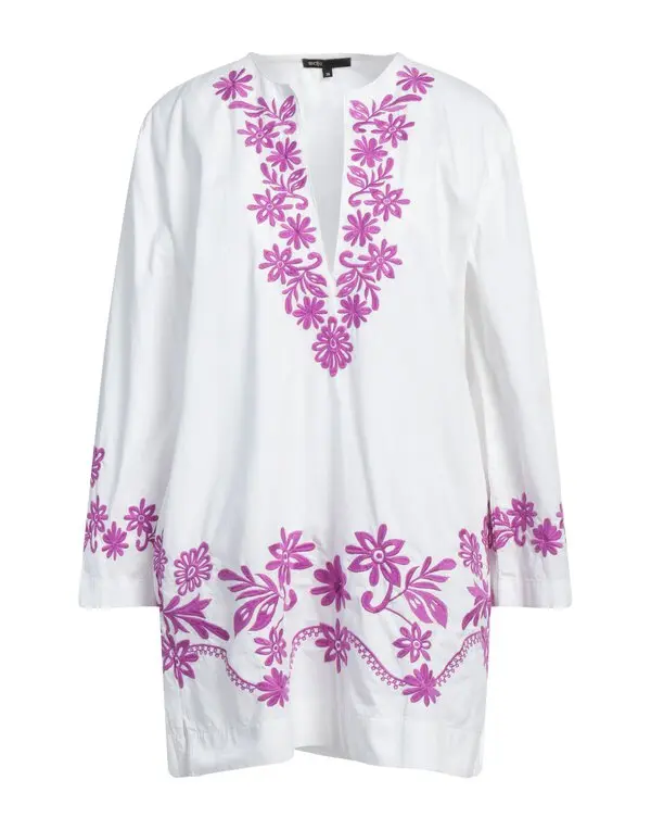 Maje Floral-print Embroidered Kaftan Top