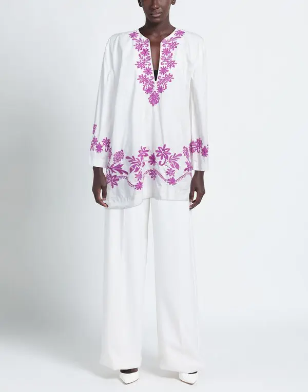 Maje Floral-print Embroidered Kaftan Top