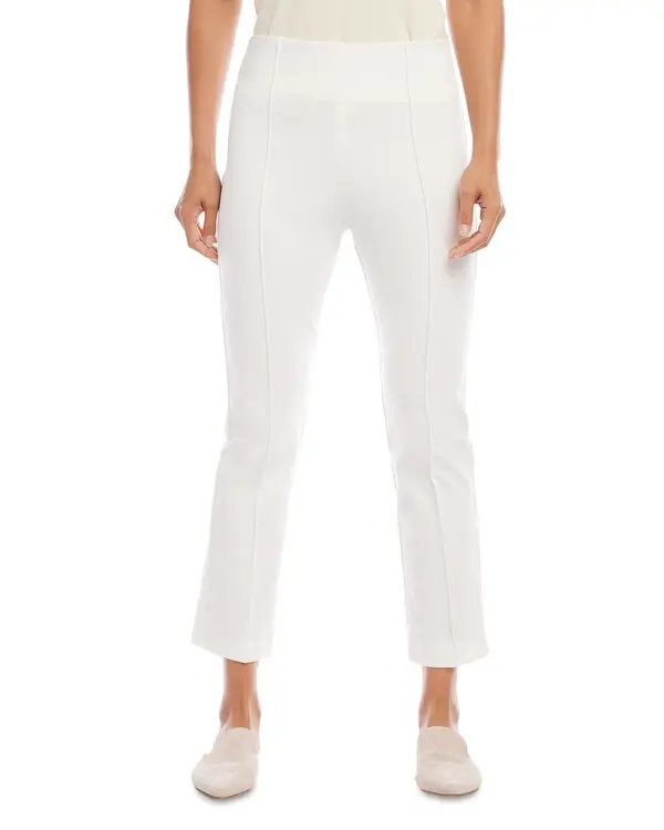 Karen Kane Cropped Seam Front Pants - Off White