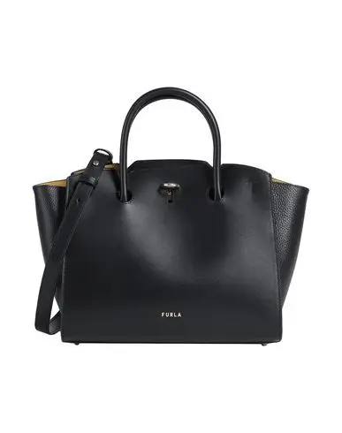 Furla Calfskin Leather Tote Bag - Black