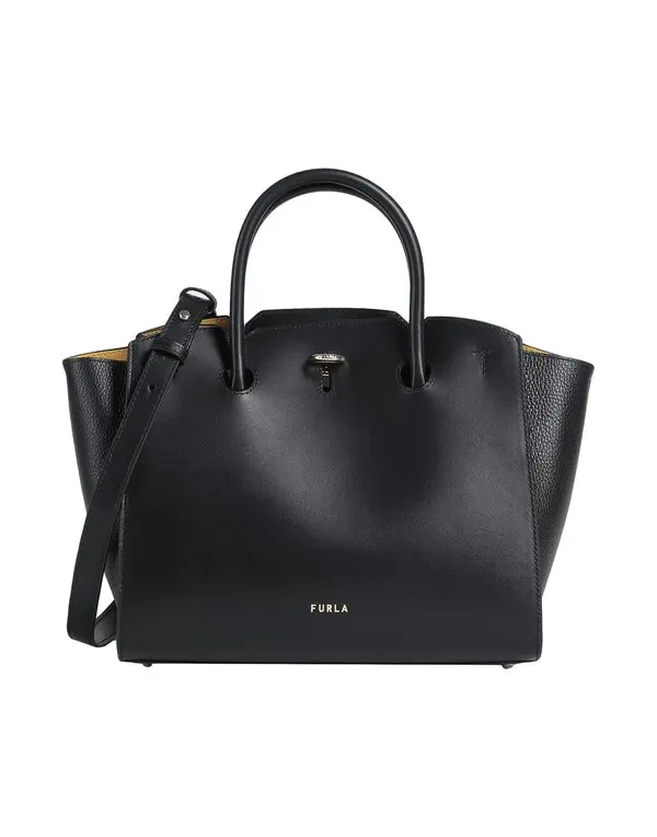 Furla Calfskin Leather Tote Bag - Black