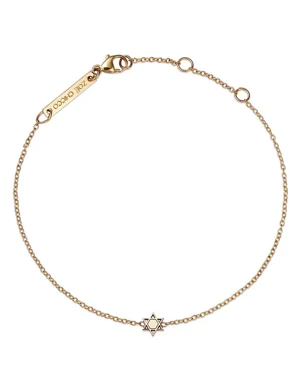 Zoe Chicco 14k Yellow Star Of David Chain Bracelet - Gold