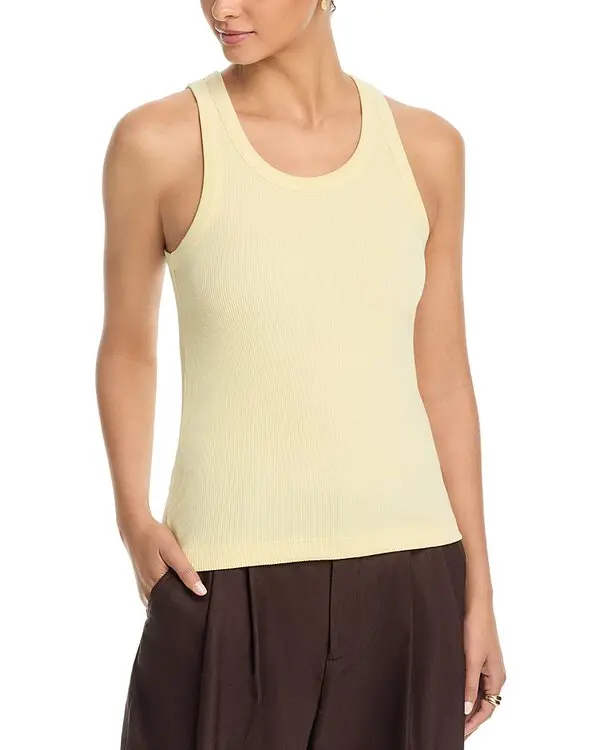 Vince Ribbed Scoop Neck Tank - Sun Glow