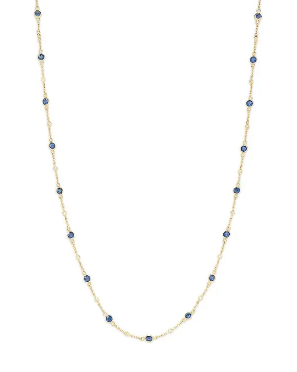 Bloomingdale'S Sapphire And Diamond Necklace - Blue Sapphire/gold