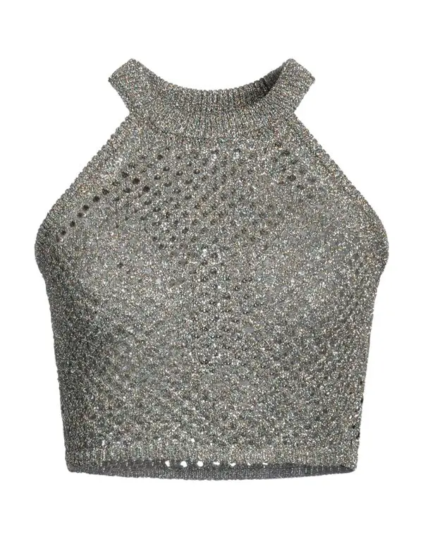 Sandro Knitted Lamé Crop Top