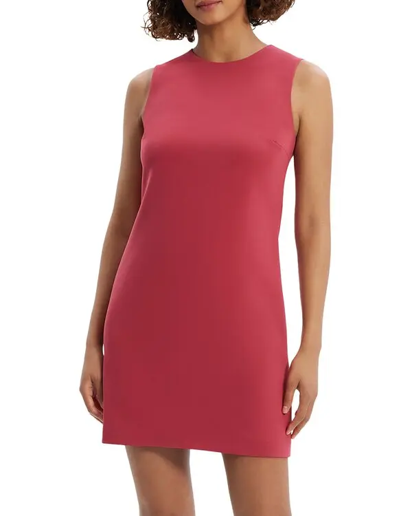 Theory Admiral Crepe Mini Shift Dress - Deep Rose