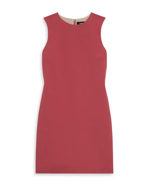 Theory Admiral Crepe Mini Shift Dress - Deep Rose