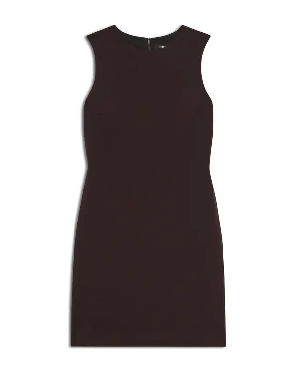 Theory Admiral Crepe Mini Shift Dress - Hickory