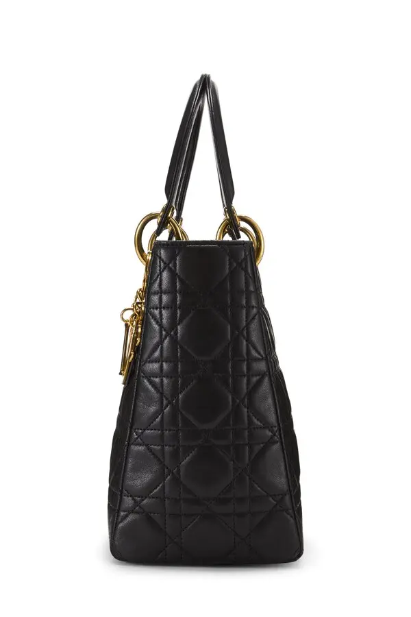 Dior Lady Cannage Quilted Bag - Black