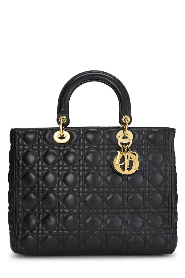 Dior Cannage Quilted Lambskin Lady - Black