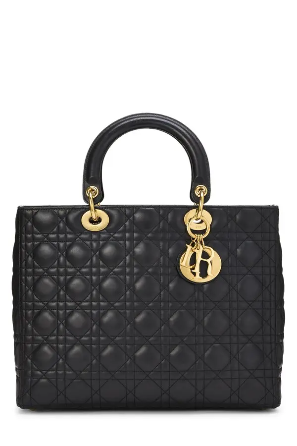Dior Cannage Quilted Lambskin Lady - Black