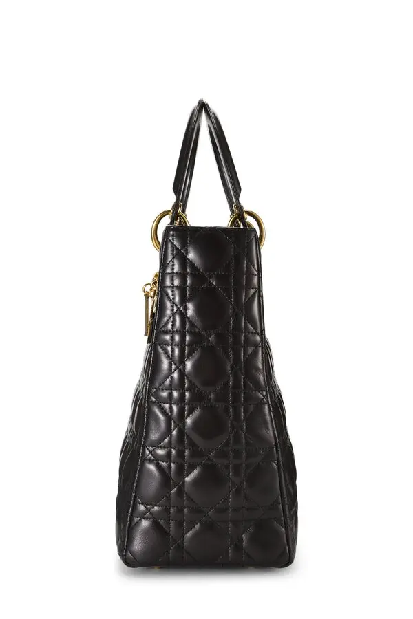 Dior Cannage Quilted Lambskin Lady - Black