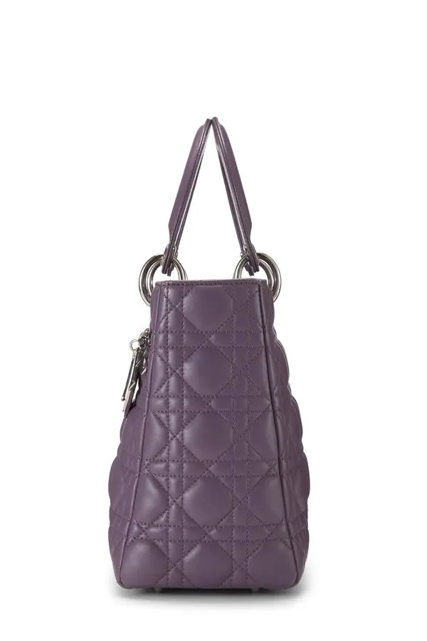 Dior Cannage Quilted Lambskin Lady - Purple