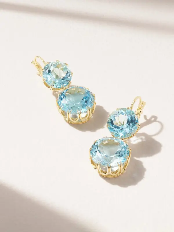 Ileana Makri Crown 18-karat Topaz Dangle Earrings - Gold